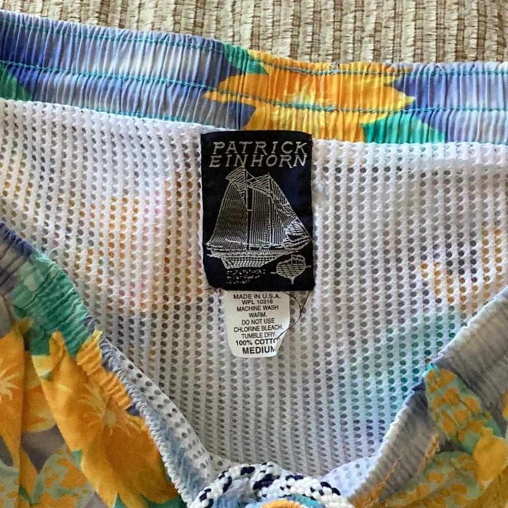 Vintage Men’s Patrick Einhorn Medium Swim Trunks Fish… - Gem